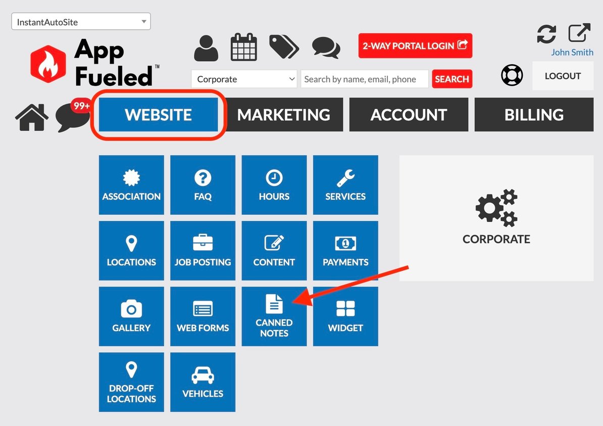 How to Add Canned Note Text Scripts to Specific Task Types